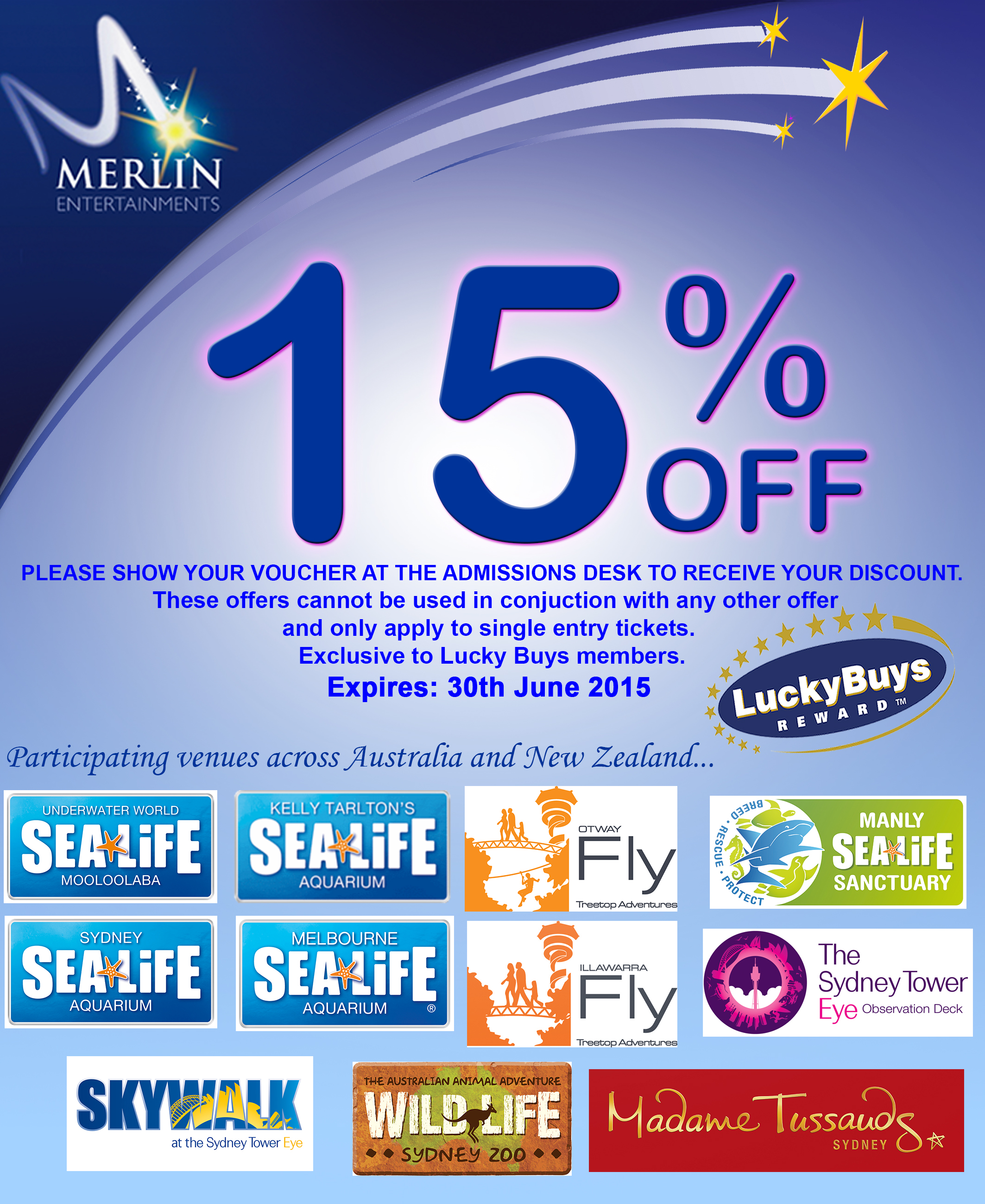 Merlin Entertainment Voucher LuckyBuys Reward Merlin Entertainment Voucher LuckyBuys Reward